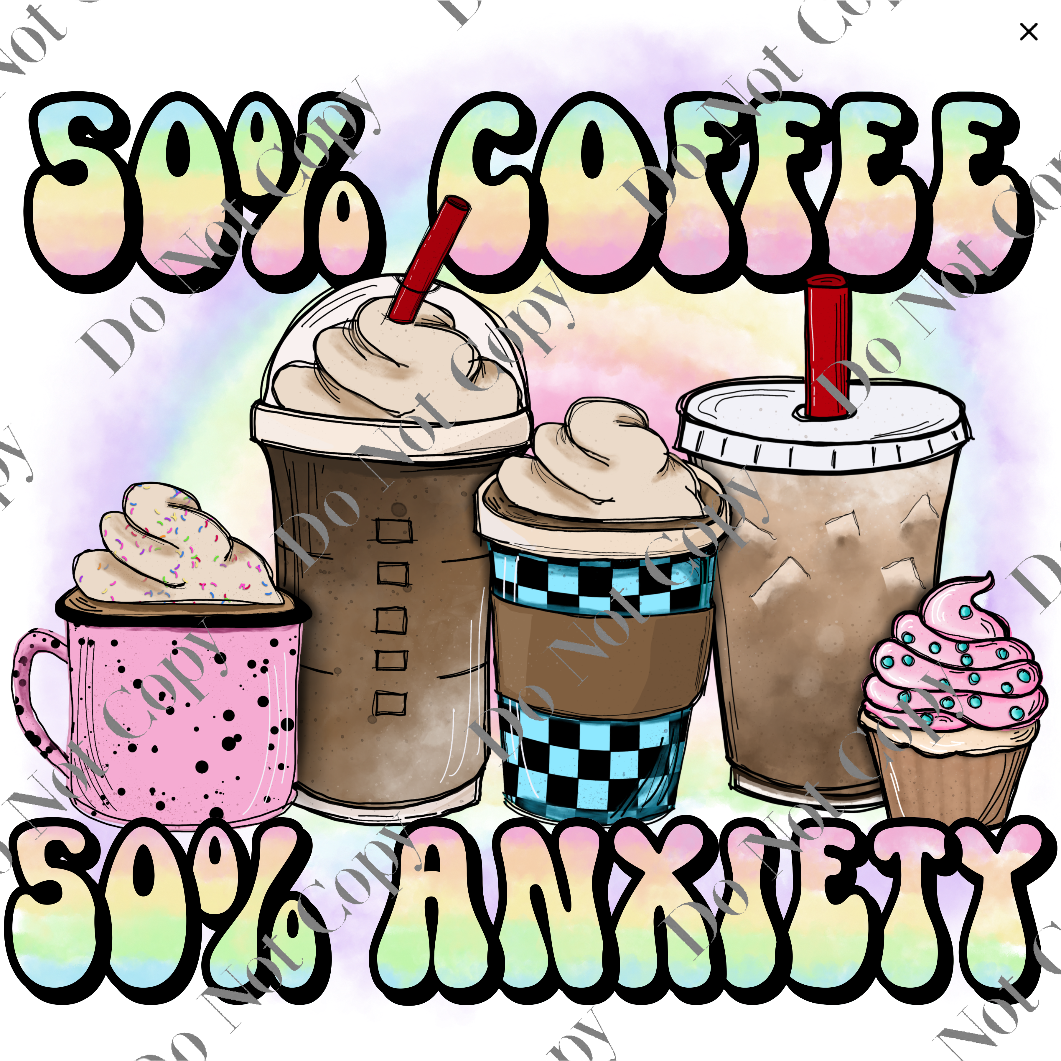 Clear cast Decal - 50% Coffee 50% Anxiety – WilsonBrownSupplies